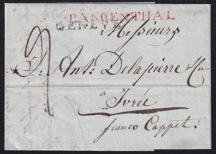 Vorphilatelie Schweiz 1810 "LANGENTHAL" rot - Briefmarken.world