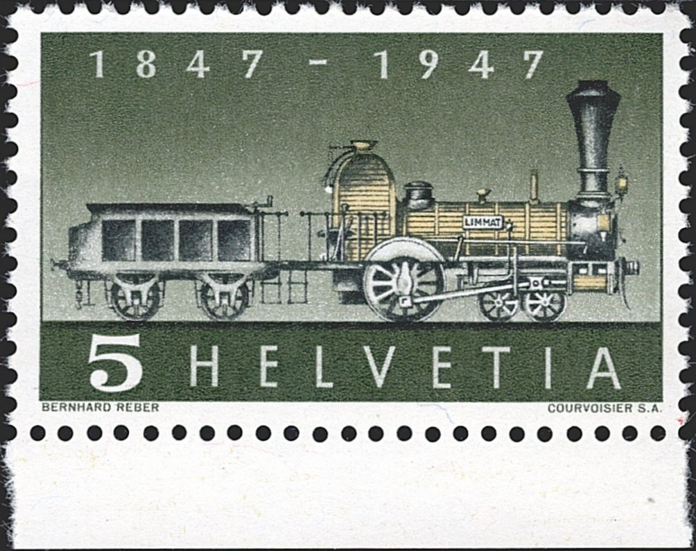 Schweiz, Abarten, Freimarken, Nr.277.2.05b, weisser Fleck am Hebel der ...
