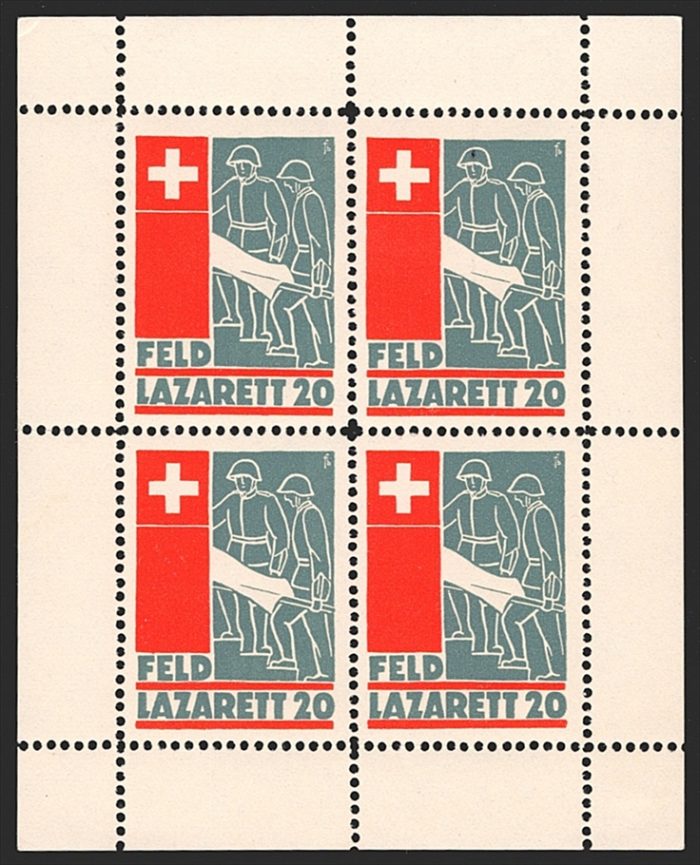 Schweiz, Soldatenmarken, Sanität, Feld Lazarett 20, Nr.112, gezähntes ...
